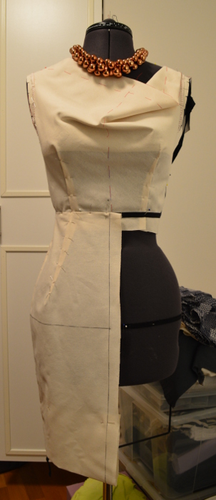 Asymmetrical Neckline Dress (part1) – making the pattern | Yuki Clothing